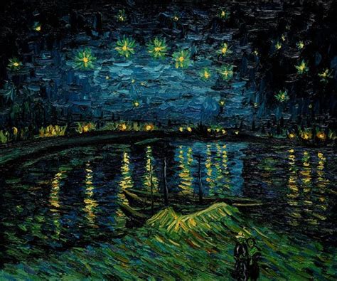 Sternennacht Ber Der Rhone Durch Van Gogh Ber Hmte Handgemachte