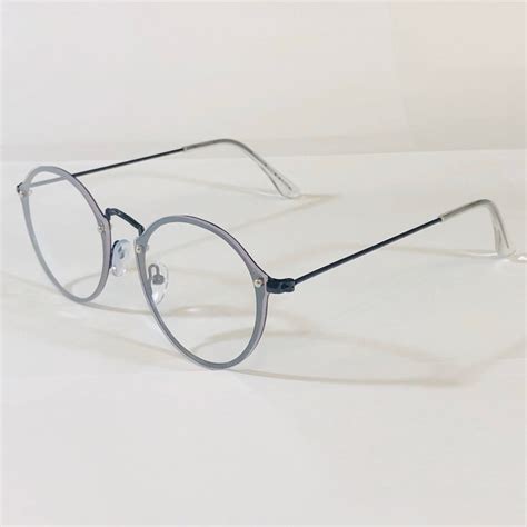 Rimless Clear Lens Circle Glasses Etsy