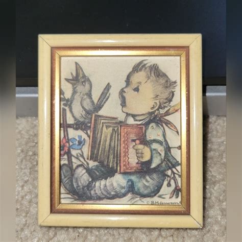 Hummel Art Vintage Original Hummel Mini Framed Print Made In West