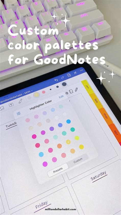 How To Add Custom Color To GoodNotes In Digital Planner Resource Classroom Planner