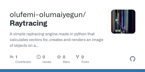 GitHub Olufemi Olumaiyegun Raytracing A Simple Raytracing Engine