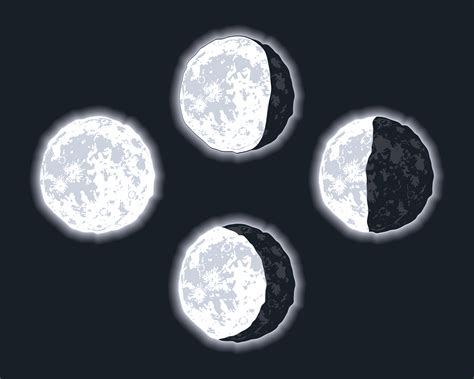 Four Moon Phases 3689179 Vector Art At Vecteezy