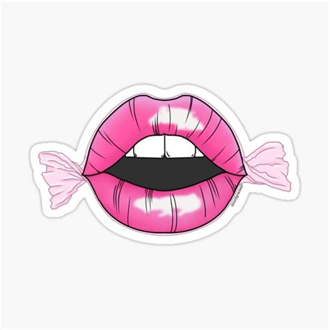Candy Lips Pink Sticker For Sale By Lordgraceart Redbubble