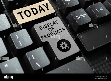 Hand Writing Sign Display Of Products Word For Advertise Nature Business Presentation To