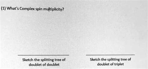 solved 1 what s complex spin multiplicity sketch the splitting