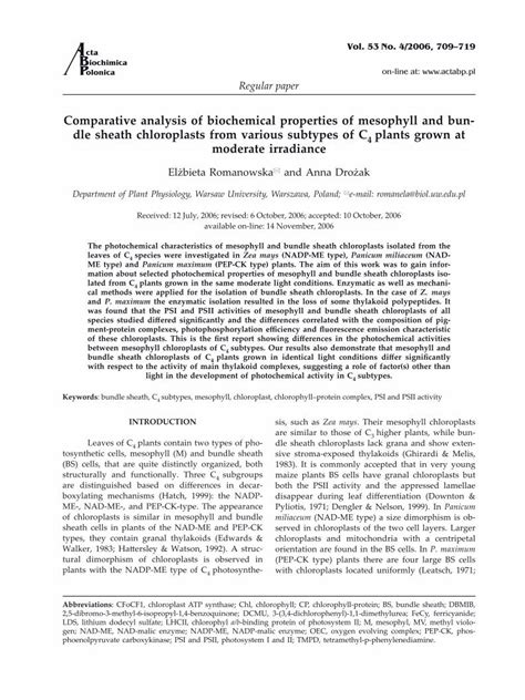 Pdf Comparative Analysis Of Biochemical Properties Of Paper Comparative Analysis Of