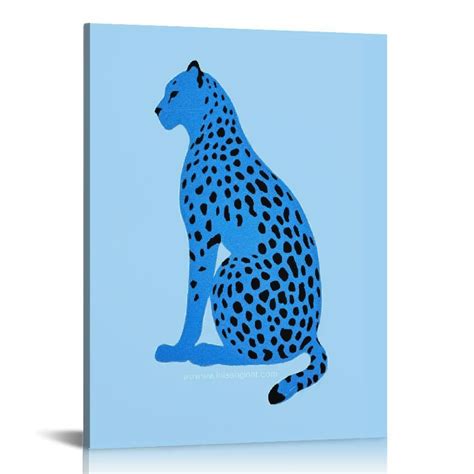 Onetech Framed Canvas Print Wall Art Preppy Room Decor Pastel Blue