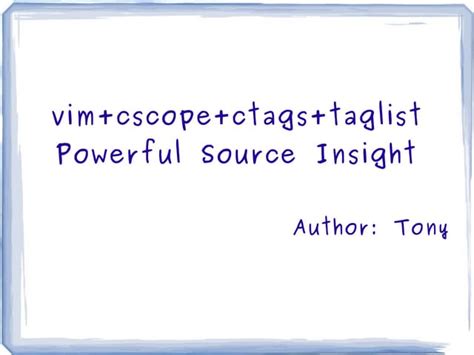 vim cscope ctags taglist odp