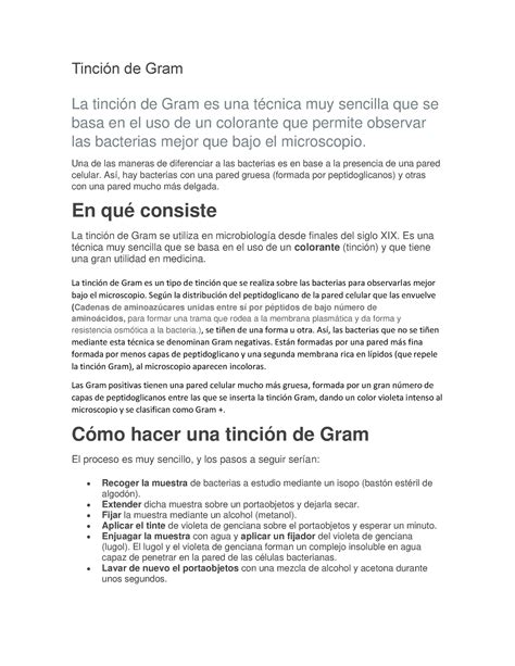 Tinción de Gram Apuntes para exposición Tinción de Gram La tinción