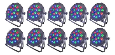 10x Canhão Refletor Par64 Led 18x1w Cree Rgb Dmx Dj Festas 110v 220v