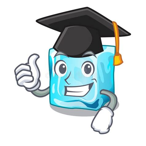 Graduation Ice Cubes Wiht Mascot On Above Stock Vector Illustration