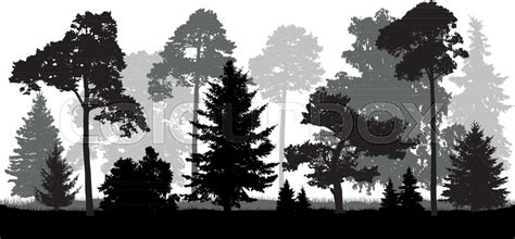 Forest Trees Silhouette Vector At Vectorified Collection Of