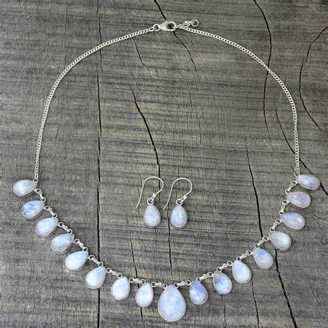 Unicef Market Rainbow Moonstone Jewelry Set Necklace And Earrings