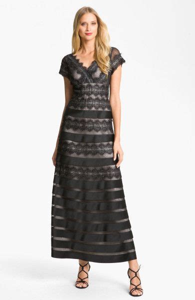 Js Collections Satin Lace Gown Lyst Lace Gown Glamour Dress