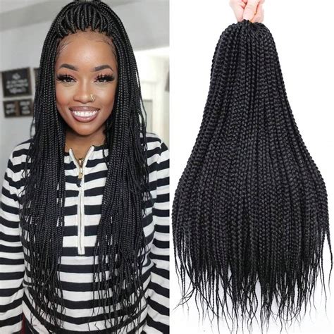 Box Braids Crochet Hair Crochet Braids Pre Looped Crochet Hair 3 Packs