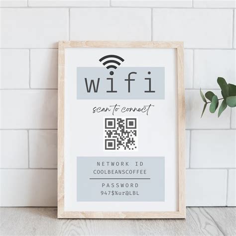 Wifi QR Code Sign Editable Wi Fi Template 1 Page Sign For Airbnb QR