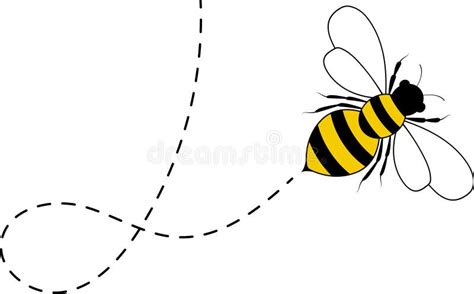 Bee Flying Path A Bee Flying In A Dotted Line The Flight Path Of Bee Bee Flying On A Dotted