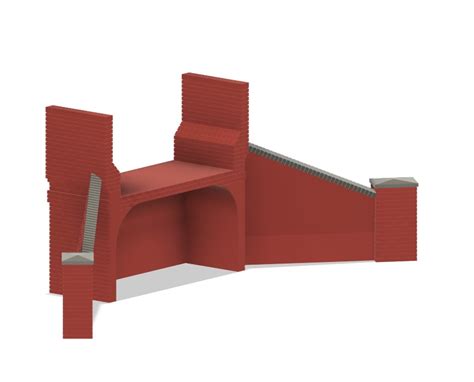 stl file model railway low bridge abutments for single or double