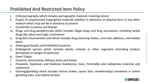 Prohibited And Restricted Item Policy Pptx