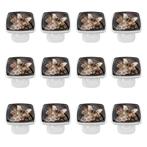 12 Pcs Modern Cabinet Knobs Bathroom Drawer Handles Butterfly Handle