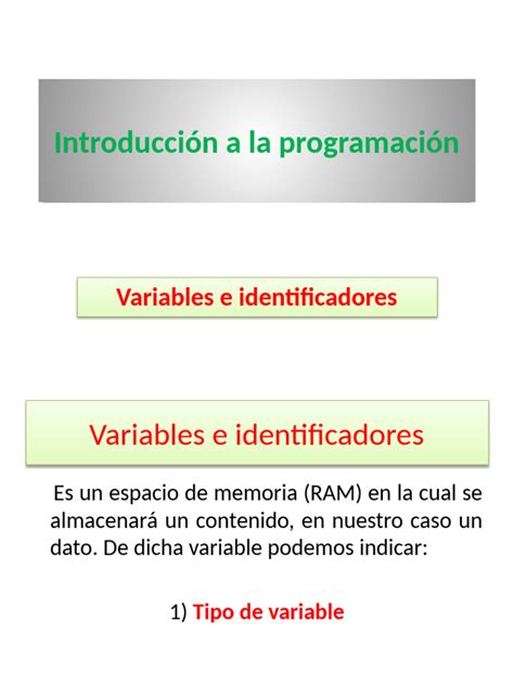 Variables E Identificadores Pdf
