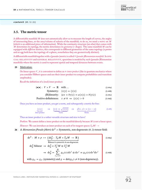 38 Metrik Tensor Pdf Manifold Mathematical Concepts