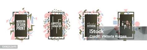 벡터 그림입니다 미니멀 한 힙스터 컬러 프레임 디자인 벡터 라인 그라데이션 하프톤 텍스트 현대 미술 그래픽프레임 명함 초대장