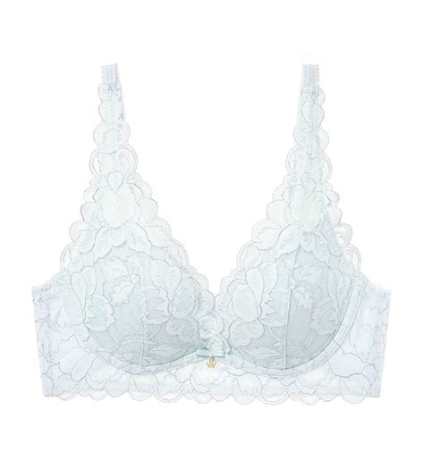 Luxe Lace Non Wired Push Up Deep V Bra In Blue Pearl Triumph Singapore