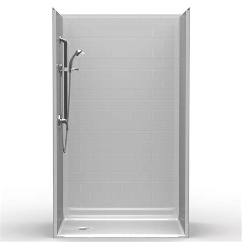 48x34 Multi Piece Shower Accessible End Shower Subway Tile 4x8