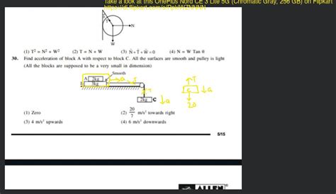 Find Acceleration Of Block A With Respect To Block Mathbf{c} All The Su