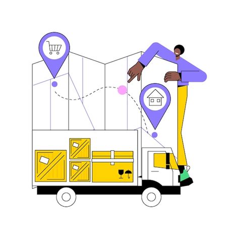 Ilustração Em Vetor Conceito Abstrato De Ponto De Entrega Vetor Premium