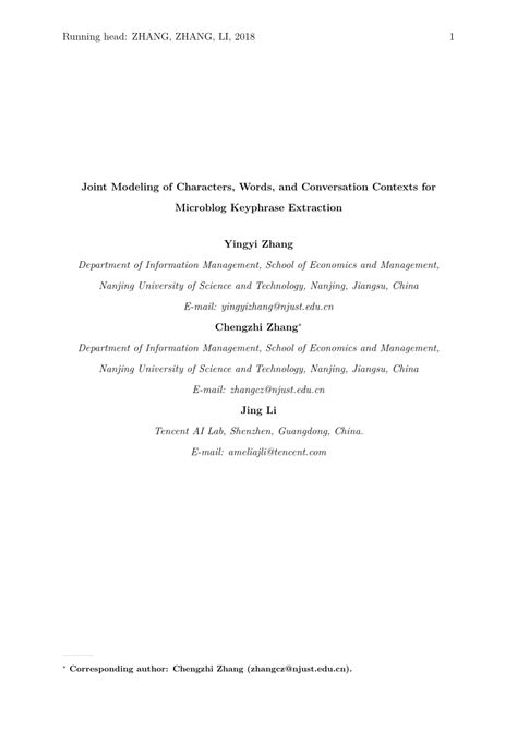Pdf Joint Modeling Of Characters Words And Conversation Contexts