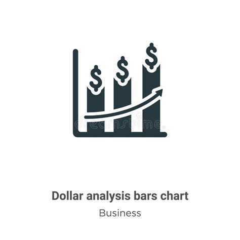 Dollar Analysis Bars Chart Vector Icon On White Background Flat Vector