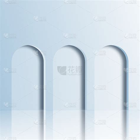 抽象背景与蓝色几何3d讲台矢量图