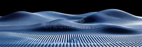 Blue Digital Data Wave Abstract Technology Background With Flowing Binary Code 3d Render Stock