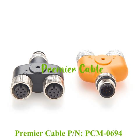 Profinet Circular Connector Distributor Y Splitter A Code M12 8 Pin