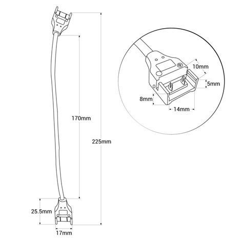 Watertight Connector With Cable Cob Led Strip Pins