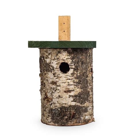 National Trust Birch Log Nest Box 32mm Hole For Small Birds