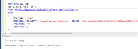 sql server synapse dedicated sql pool copy into failing with odd