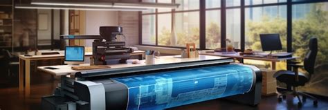 Premium Ai Image Office Printing Design Blueprints Professional Large Format Plotter At An