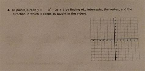 solved 4 8 points graph y −x2−2x 3 by finding all
