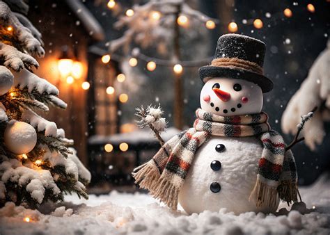 Christmas Cheer In A Frosty Landscape Background Winter Landscape Tree In Snowy Landscape