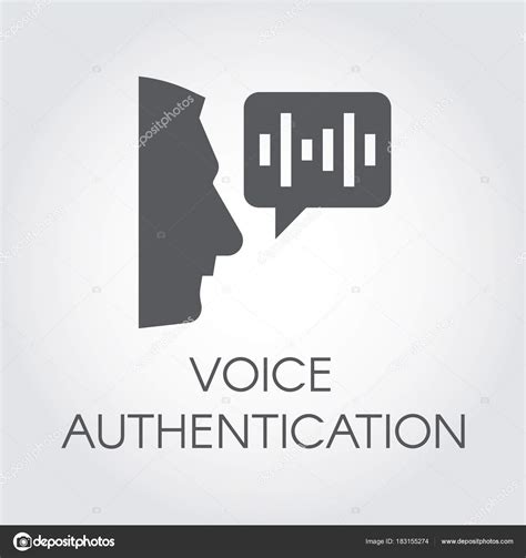 Voice Authentication Black Flat Icon Profile Of Man Head And Bubble