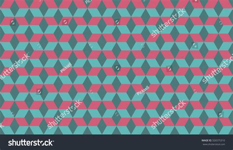 Seamless Cyan Magenta Hexagonal Optical Illusion Stock Illustration