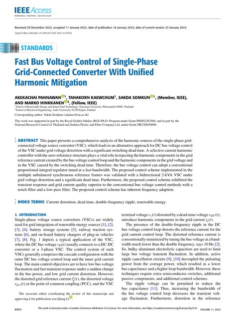 Pdf Fast Bus Voltage Control Of Single Phase Grid Connected Converter