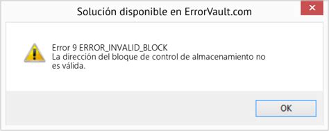 Cómo Arreglar Error 9 Errorinvalidblock La Dirección Del Bloque