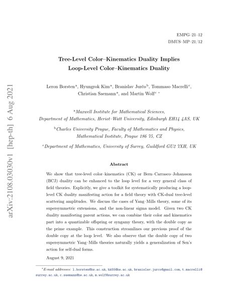pdf tree level color kinematics duality implies loop level color
