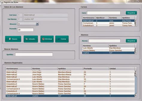 Sistema De Colegio Notas En Java Y Mysql Programación Orientada A Objetos