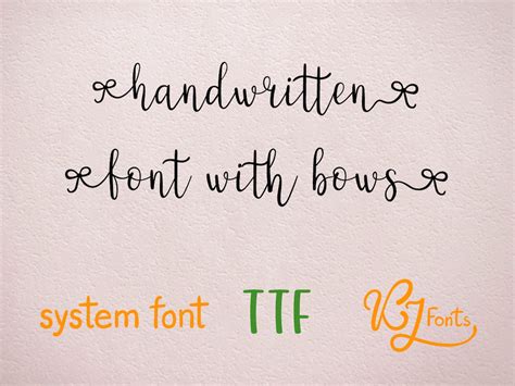 Cursive Font Handwritten Font Ttf Bow Font Script Font Font