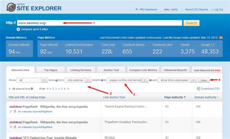 Competitive Link Analysis Link Intersect In Excel Moz